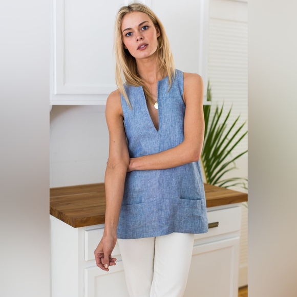 Emerson Fry | Tops | Emerson Fry A Line Mod Top Chambray Organic Linen ...
